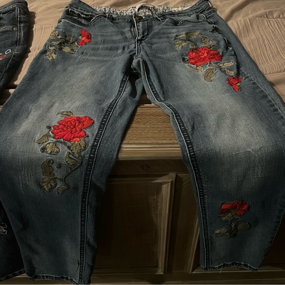 Code Bleu | Jeans | Adorable Jeans Code Blew Blue Boyfriend Embroidered ...